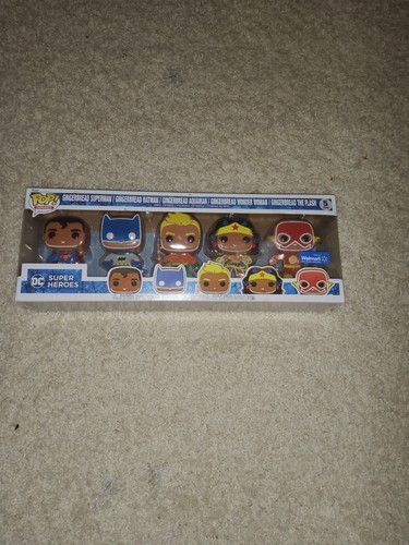 FUNKO POP! DC Superheroes GINGERBREAD 5 PACK - Batman Superman Flash ...