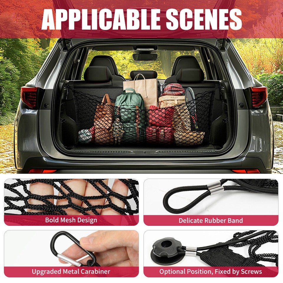 For Ford Explorer Escape Rear Truck Bed Cargo Net Envelope Organizer ...