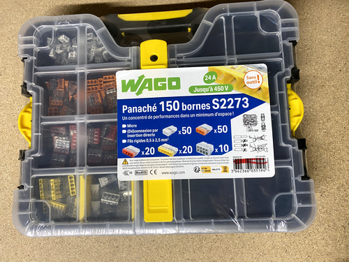 Wago original - Valise 150 Bornes de connexion 2,3,4,5,8 entrées ...
