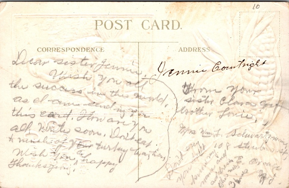 Thanksgiving Postcard Native American Girl Turkey Corn Pumpkin 1910s | eBay