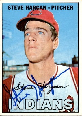 Steve Hargan 1967 Topps #440 Cleveland Indians Autographed Signed ...