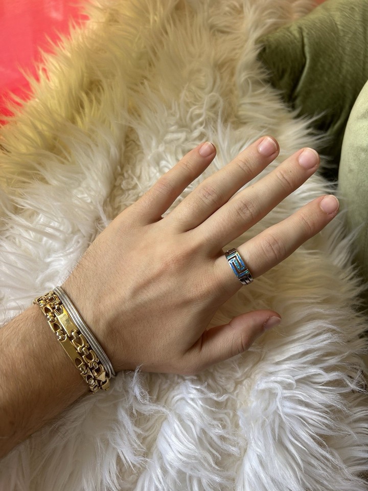 Opal Greek Pattern Ring Size 8 | eBay