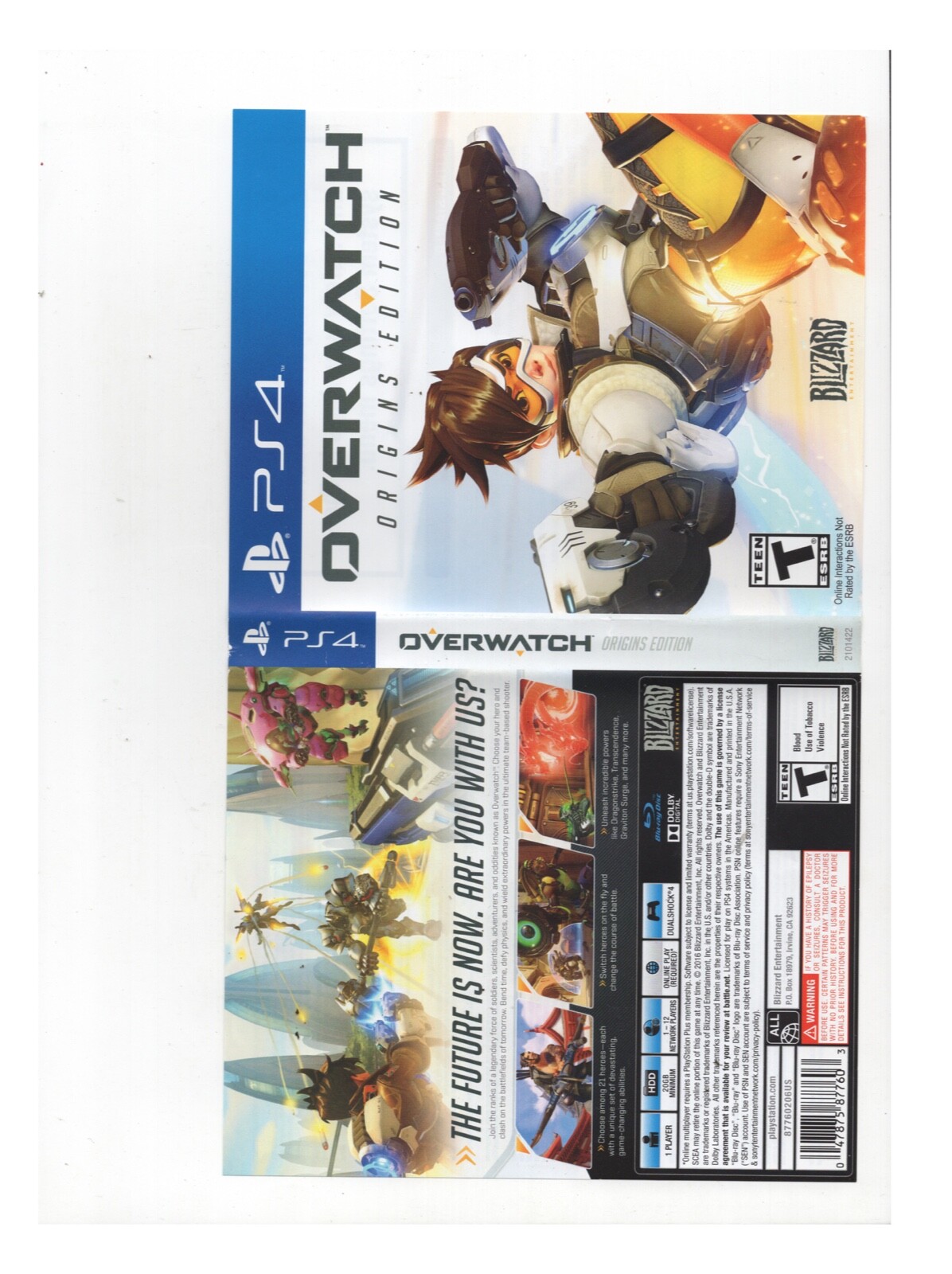 Overwatch PS4 ARTWORK ONLY Authentic Original | eBay