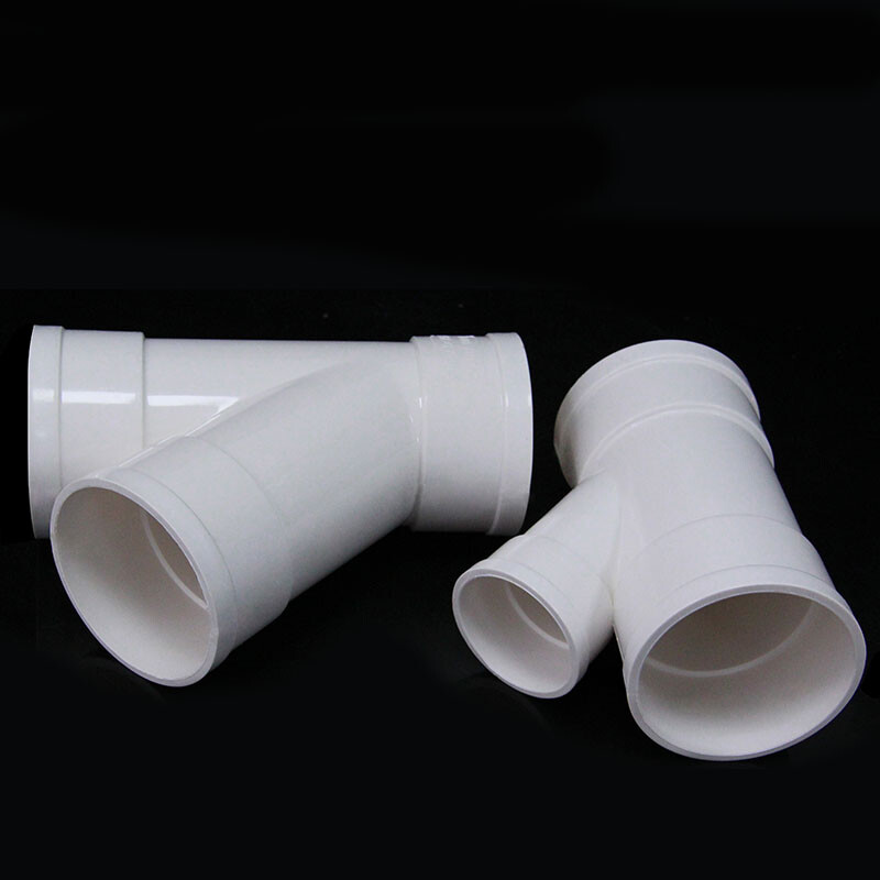 PVC Oblique Tee Connector 45 Degree Tilted Three Way Joints Y Type Pipe ...