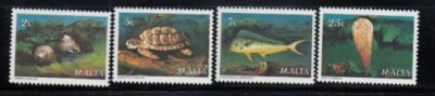 MALTA Malta Top Shell, Loggerhead Turtle, Dolphinfish & Noble Pen Shell ...