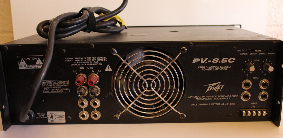 PEAVEY PV-8.5C TWO-CHANNEL Stereo POWER 2X550 WATT AMPLIFIER Pro DJ ...
