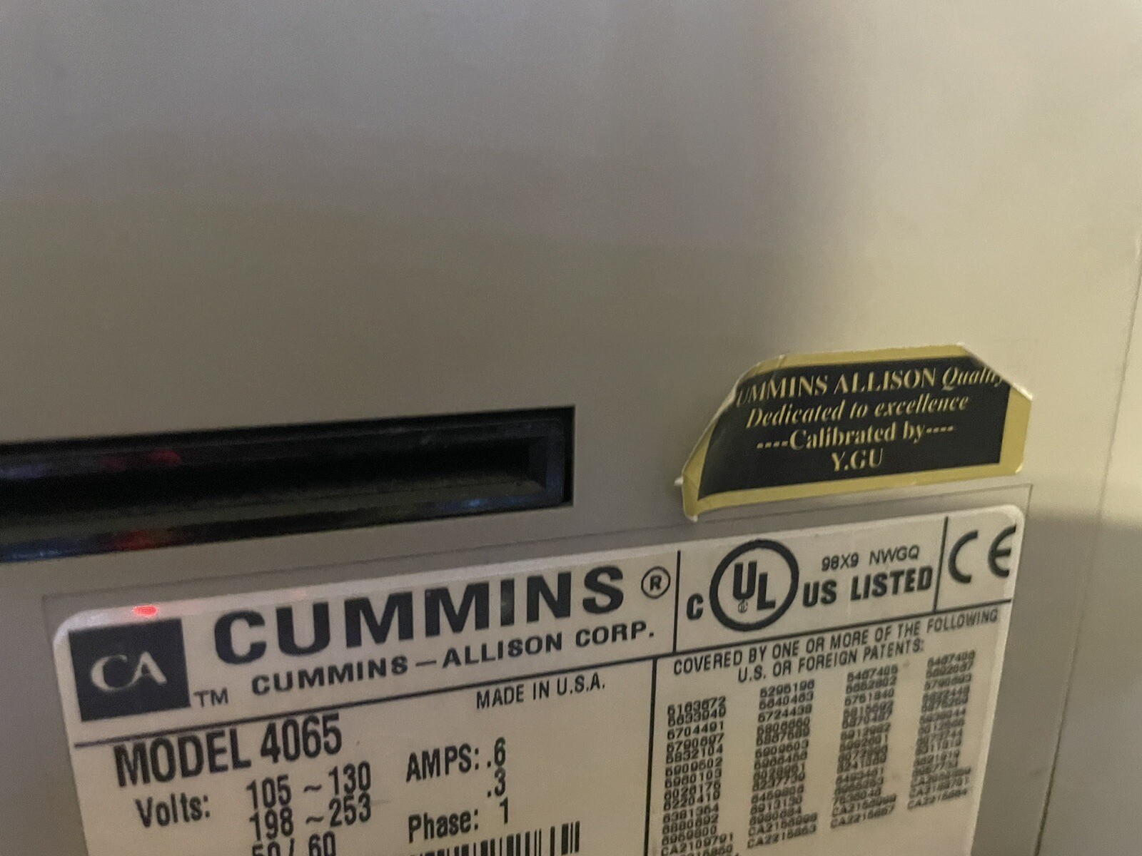 Cummins JetScan 4065 With Counterfeit Detection Bank Note Bill Counter ...