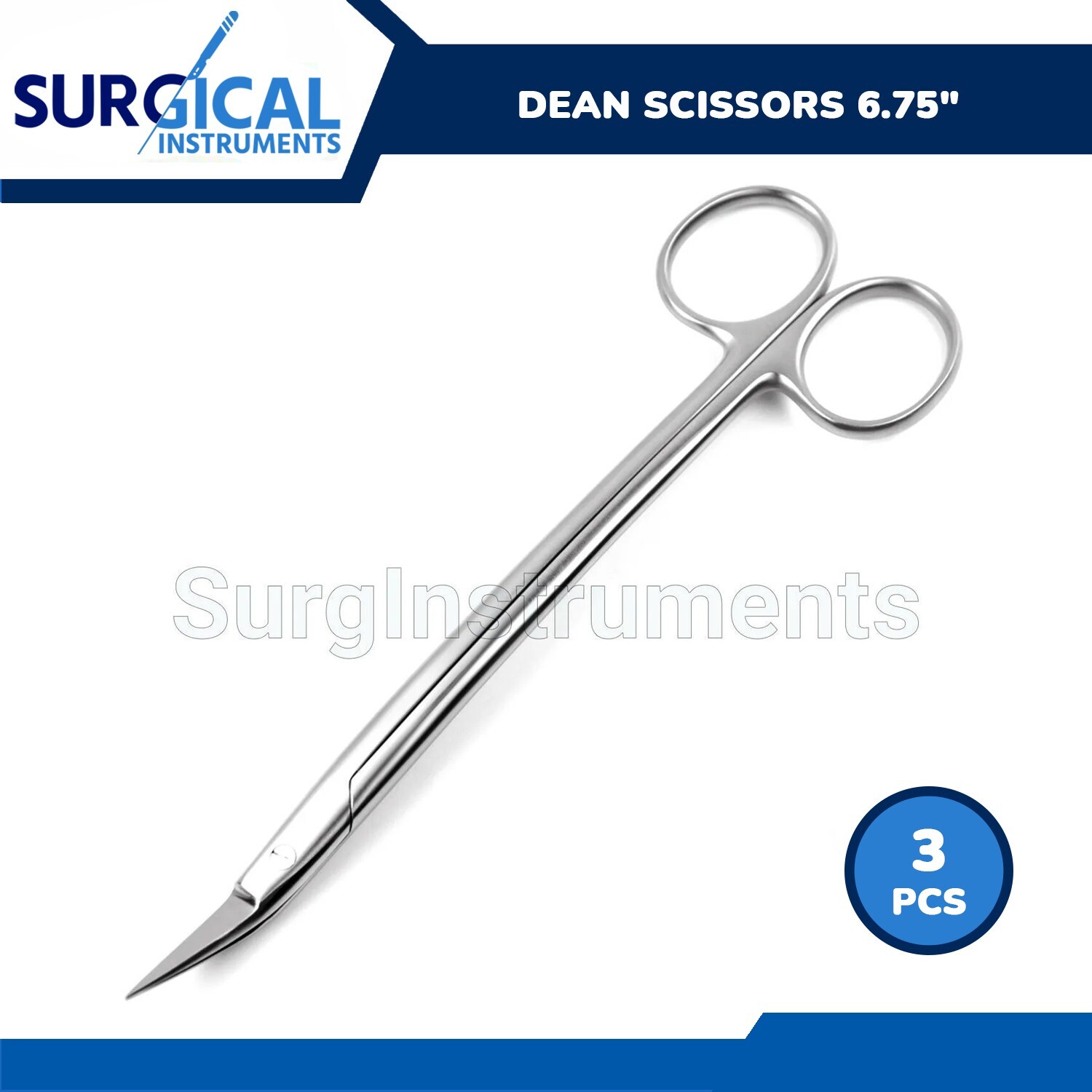 3 Pcs Dean Scissors 6.75" Surgical Medical ENT Dental Instruments ...