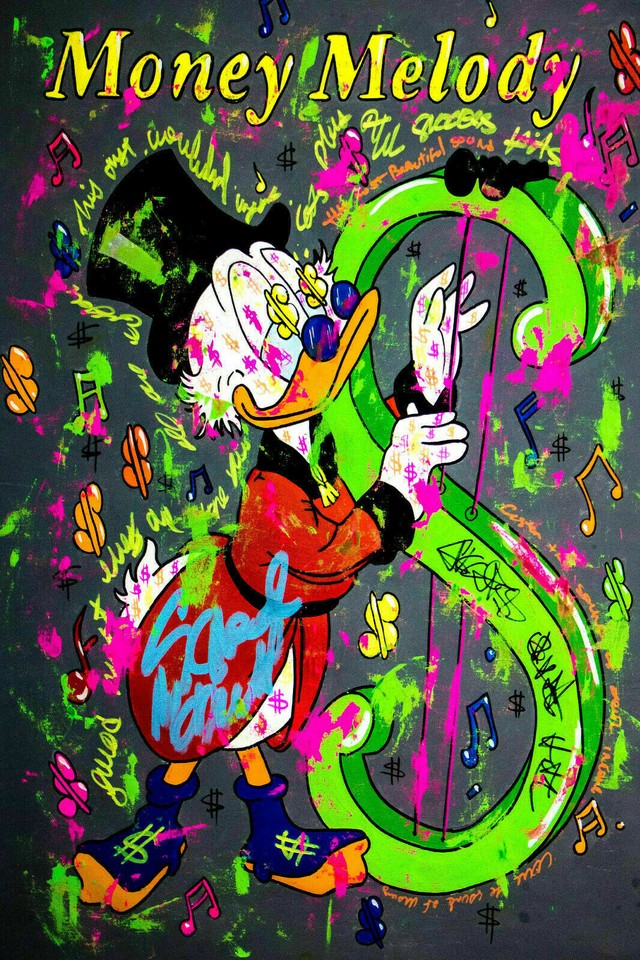 Pop Art Donald Duck Money Leinwand Bilder Wandbilder - Hochwertiger ...