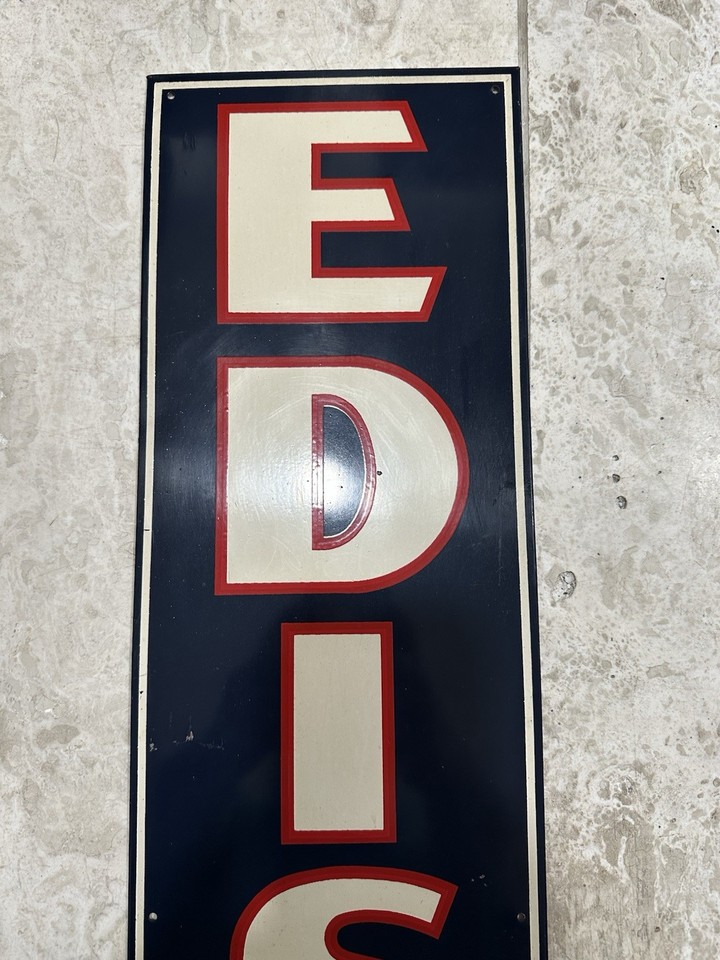 Vintage EDISON BATTERIES Tin Sign Original Rare Auto Gas Oil Folded ...