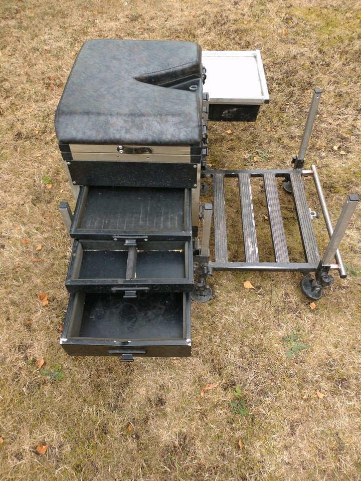 Milo Modulo M35 fishing seat box with legs, 7 drawers, side tray and ...