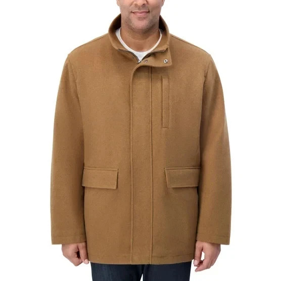 Nautica Men's Wool Blend Heavyweight Full-Zip Stand-Up Collar Jacket ...