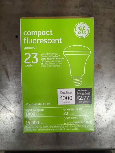 GE EL23/R25/WW Flood Screw Base Compact Fluorescent Light Bulb 23w ...
