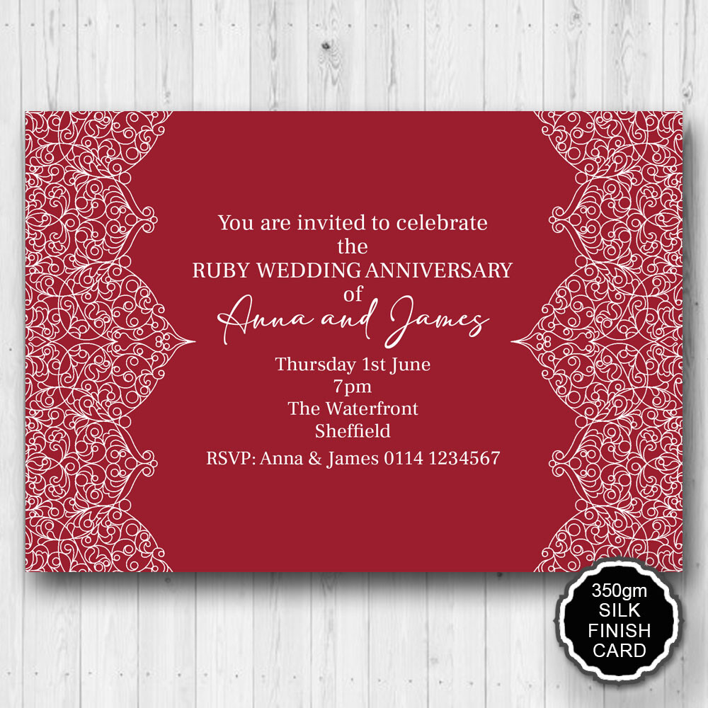 40th Wedding Anniversary Invitation Template