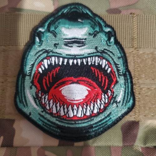 MENACING SHARK Tactical Morale Patch Hook and Loop | eBay