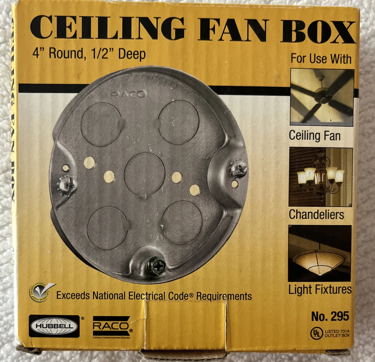 Raco 4 Steel Round Ceiling Fan Fixture Electrical Box | Shelly Lighting
