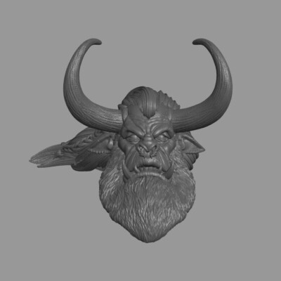 Bull Orc Minotaur-ish custom head for Mythic Legions & other action ...
