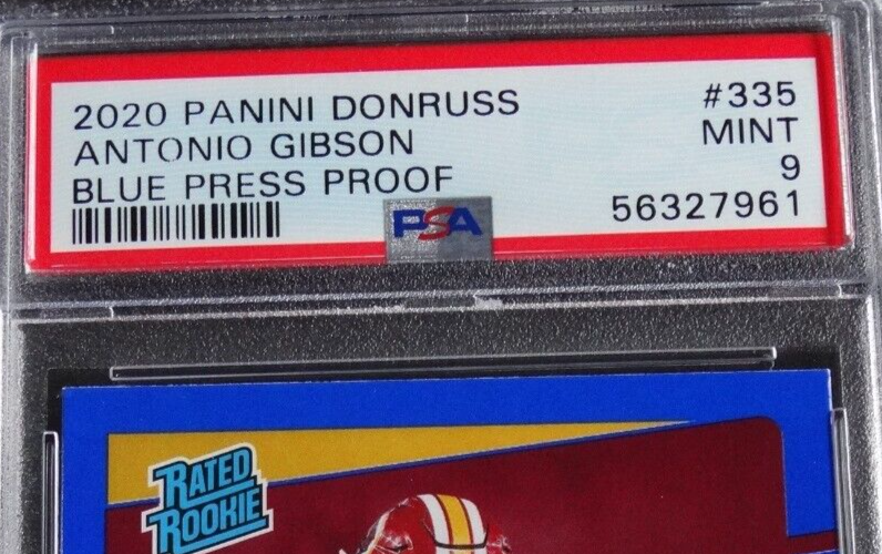 2020 Donruss #335 Antonio Gibson Blue Press Proof Redskins Football ...
