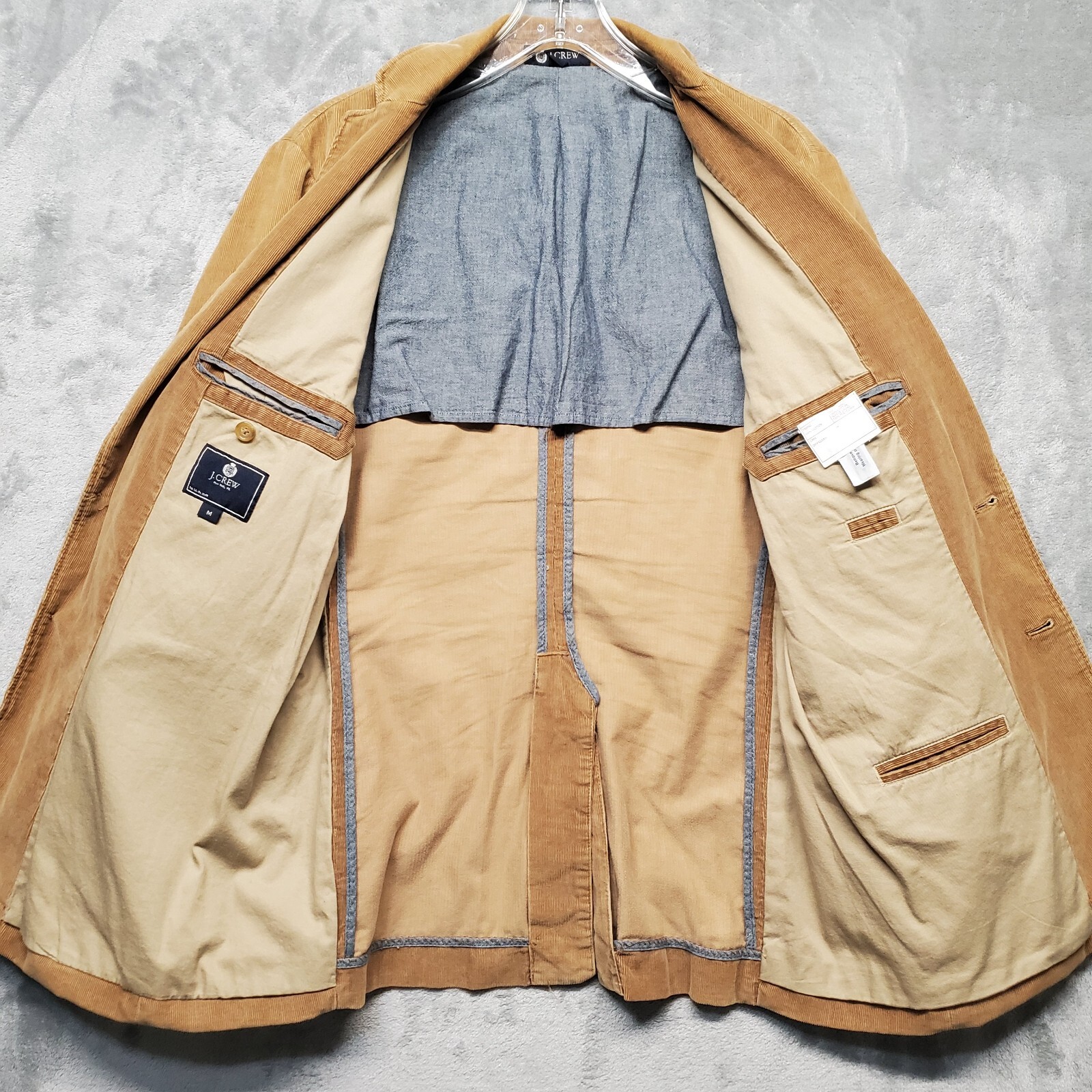 J.Crew Jacket Mens Medium Tan Brown Ludlow Split Tail Long Corduroy ...