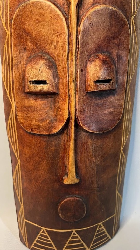 Vintage African Mask Tall Carved Wood FREE USA SHIPPING | eBay