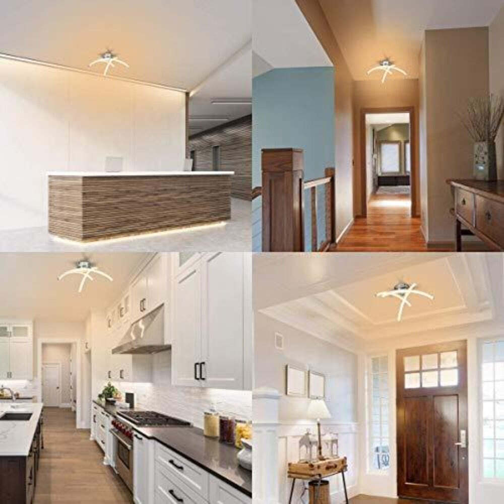 20W LED Ceiling Light 4 Wave White Light Modern Chandelier Living Room ...