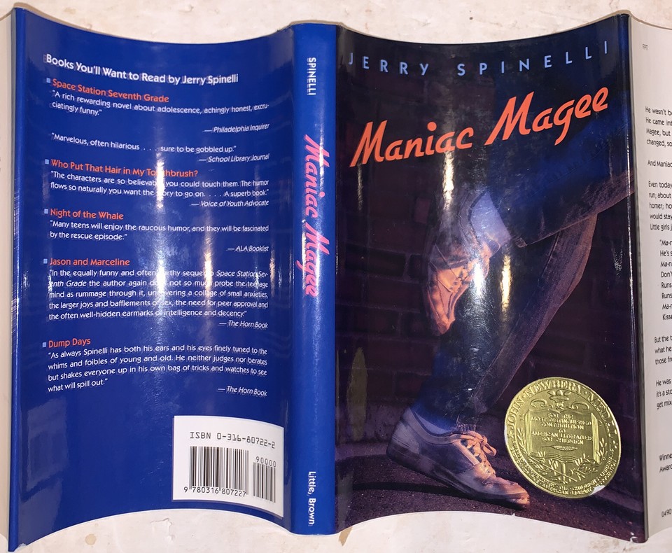 Signé, 1ère Édition, Jerry Spinelli, Maniac Magee, Médaille Newbery ...