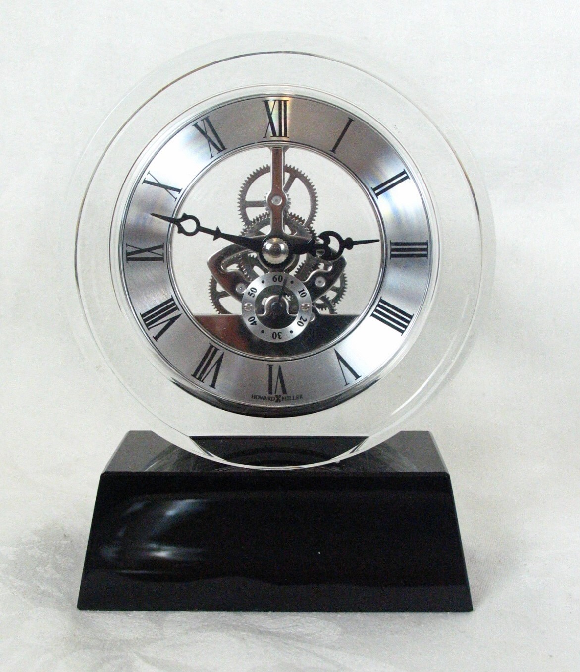 Howard Miller 645-758 Fusion Crystal Skeleton Clock w/ Black Crystal ...