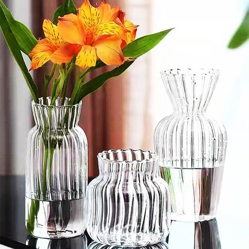 Transparent Nordic Creative Flower Pot Glass Vases Plant Bottle Table ...