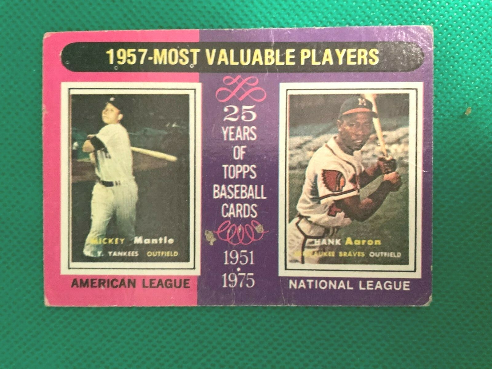 1975 TOPPS # 195 1957 MVP'S MANTLE ARRON | eBay