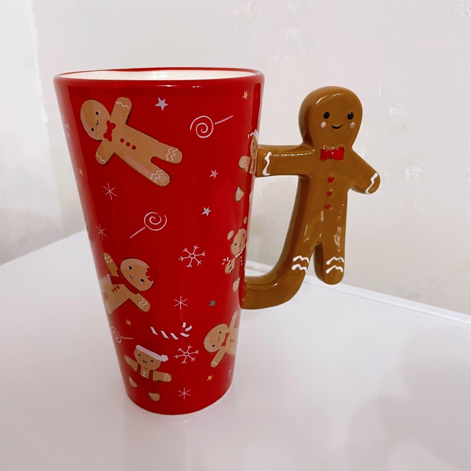 Holiday Christmas Gingerbread man gingerbread house latte mug cup | eBay UK