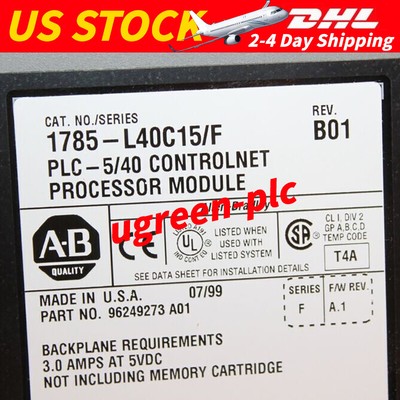 Brand New Allen Bradley 1785-L40C15/E Series E ControlNet Processor ...