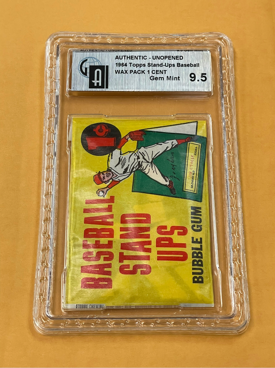 1964 Topps Stand-Ups Baseball Authentic Unopened Wax Pack 1 Cent GAI 9. ...