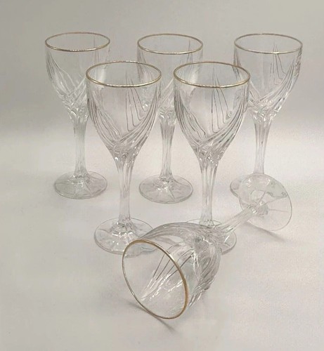 Lenox Crystal Debut Gold Rimmed Wine Glasses 7 3/8” Set of 6 | eBay