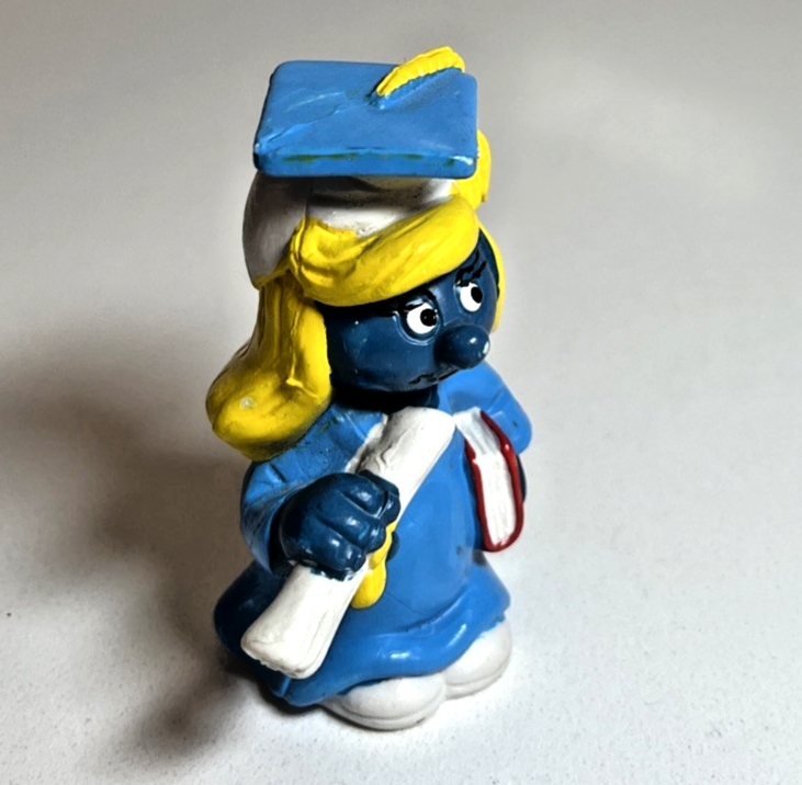 Graduation Smurfette 20151 Figure Graduate Diploma Smurf Authentic ...
