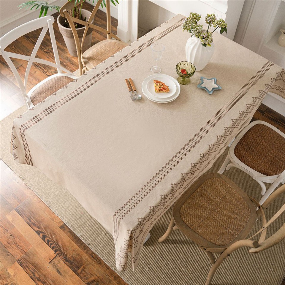 Rectangle Embroidery Tablecloth Dining Party Table Cloth Cover ...