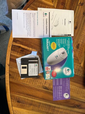 Logitech first mouse+ package, manual, floppy disks | eBay