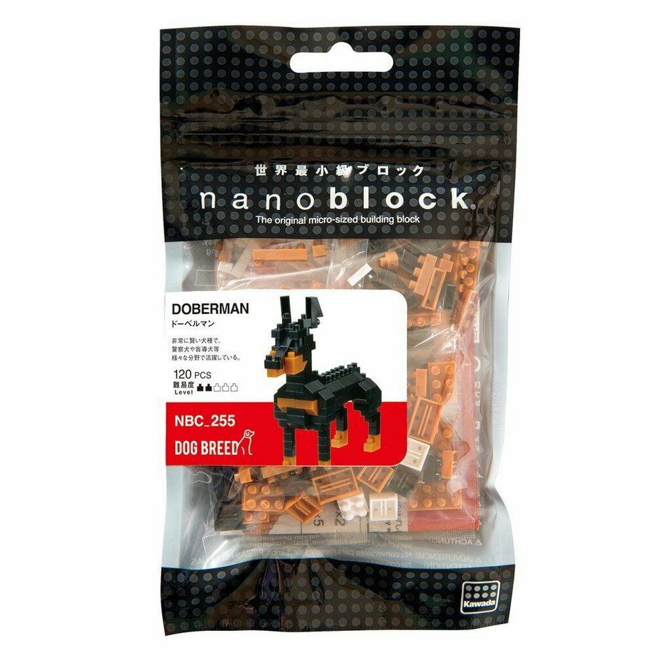 NANOBLOCK DOBERMAN MINI BRICKS PUZZLE 120 PIECES NBC-255 DOG BREED ...