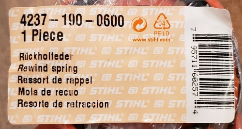 STIHL Starter Rewind Spring BG86 BG56 HS46 HS56 4237-190-0600 Genuine ...