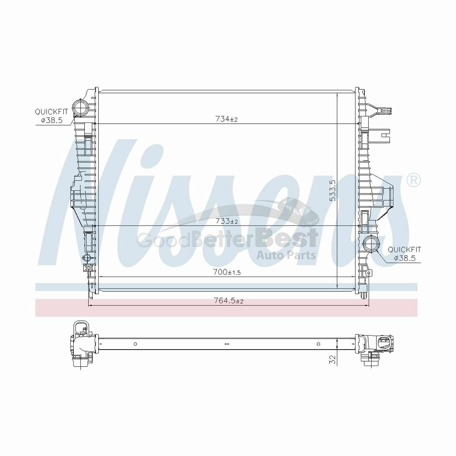 One New Nissens Radiator 65297 95810613210 for Porsche Volkswagen VW | eBay