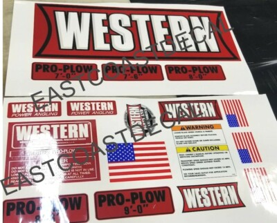 Western Snow Plow Blade & Frame Decal Replacement 14 Piece Kit NEW for ...