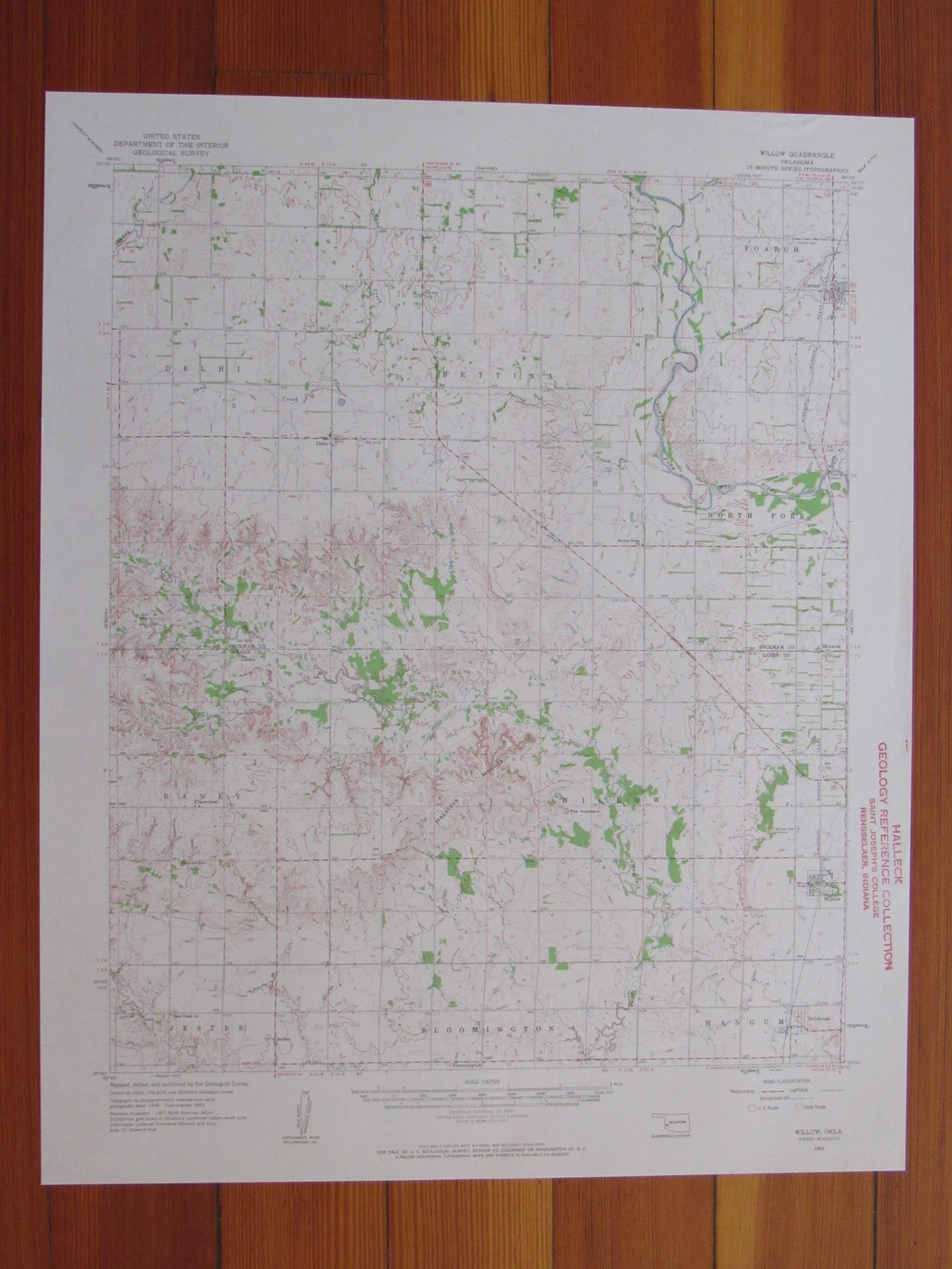Willow Oklahoma 1963 Original Vintage USGS Topo Map | eBay