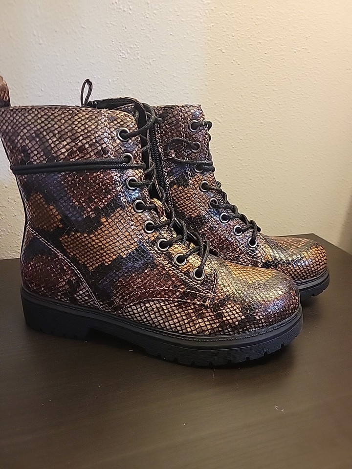 SO Snake Skin Pattern Military Boots 7.5M | eBay