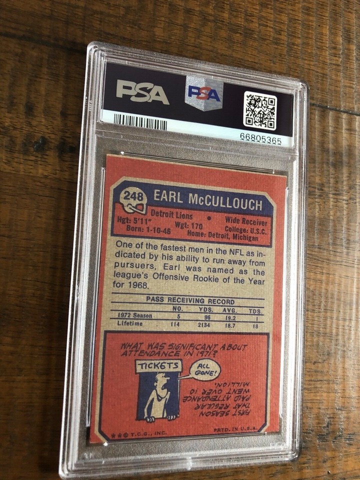 1973 Topps #248 EARL MCCULLOUCH PSA 6 | eBay