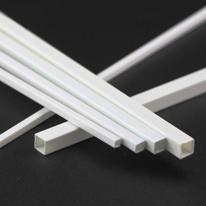 White Square Tube Plastic ABS Hollow Square Pipe 250mm Length DIY ...