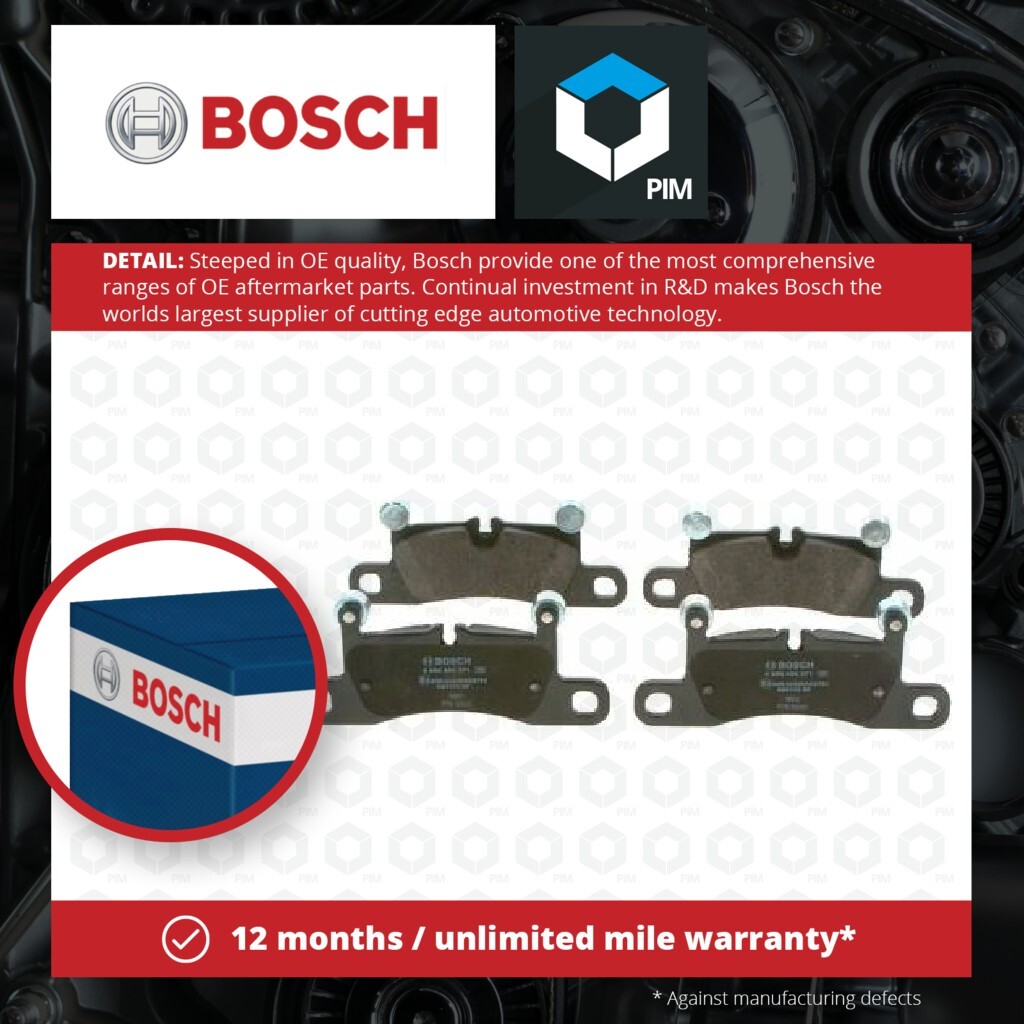 Brake Pads Set fits VW TOUAREG 7P 3.0D Rear 10 to 18 Bosch 7P0698451 ...