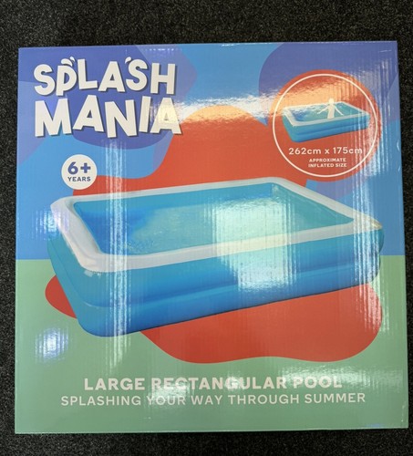 Splash Mania 262cm x 175cm x 51cm Max 600L Paddling Swimming Pool ...