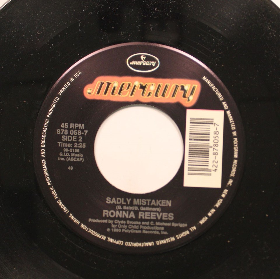 Country 45 Ronna Reves - The Lettter / Sadly Mistaken On Ben Hall Music ...