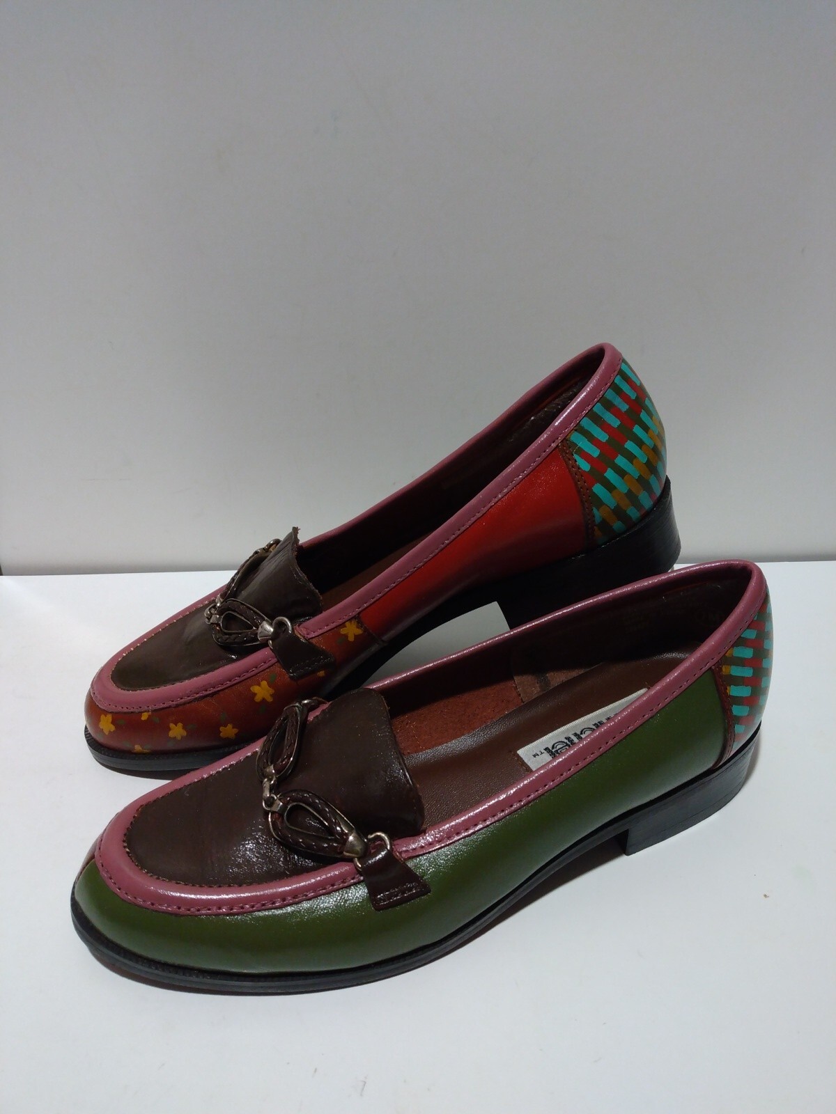 MICHEL Women’s multi colored Slip On Leather Loafer Dress Shoes Size 7M ...