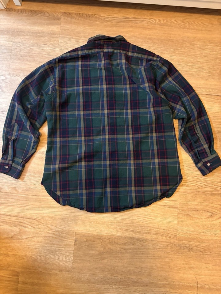 Pendleton Sir Pendleton Shirt Mens Large Green Plaid Blue 100% Virgin Wool USA | eBay