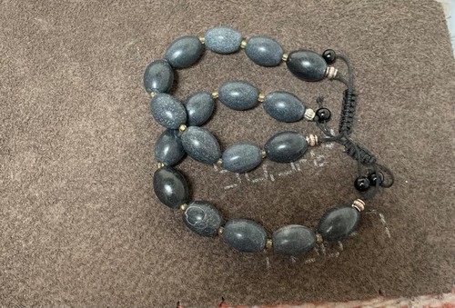 2 hand knot black oynx gem bracelets/adjustable length (y336-w2) | eBay